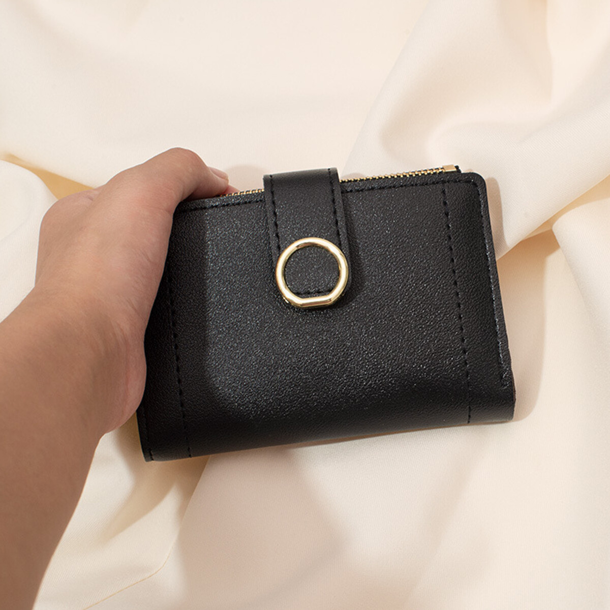 Women Short Small Money Purses Wallet Ladies Leather Folding Coin Card ...