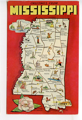 24888-B Greetings From Mississippi Magnolia State Postcard Dexter 1962 ...