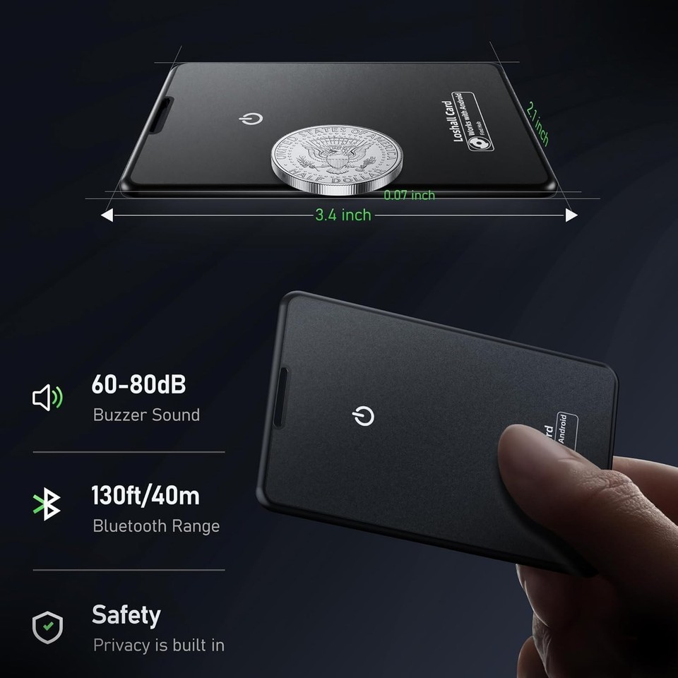 2025 Air Tag Card Wireless Charging Wallet Tracker Card Android Only | eBay