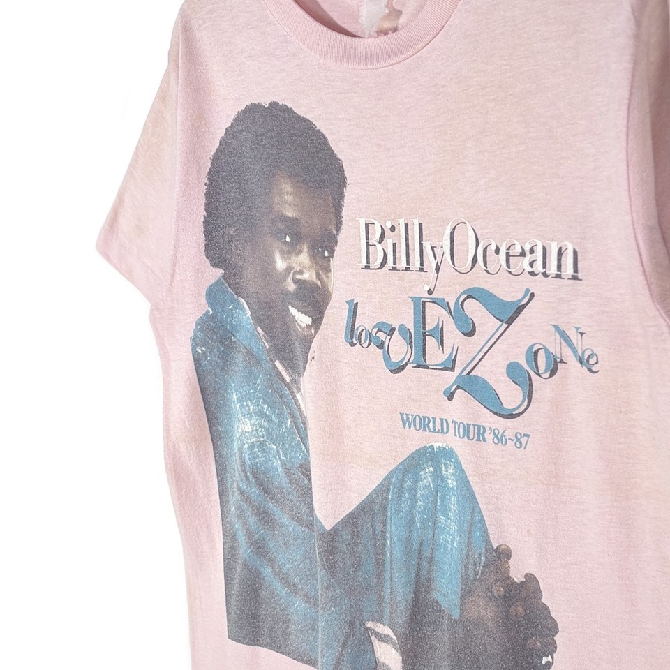 80S Billy Ocean Vintage T-Shirt Love Zone Pink Size M Old Clothes ...