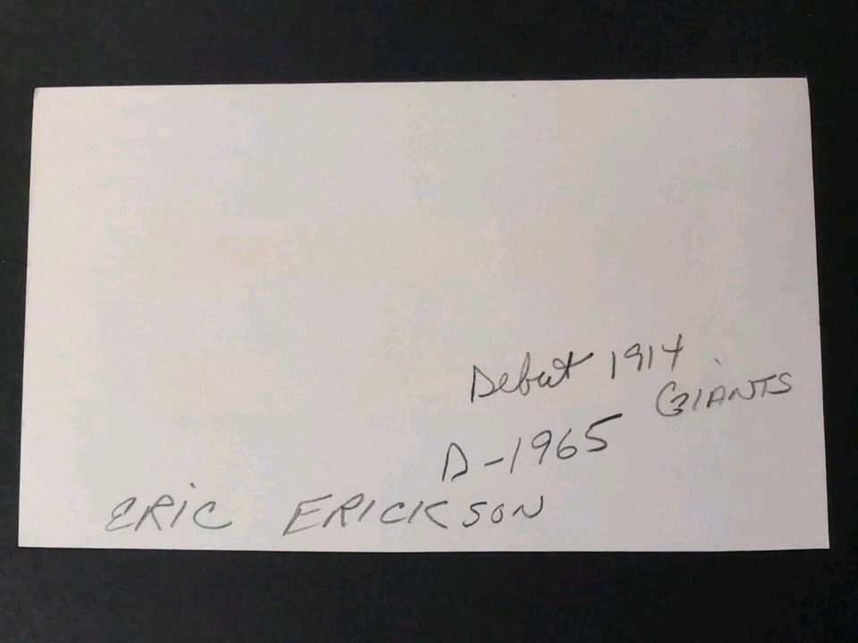 Eric Erickson (d.1965) Signed Autograph Cut Debut 1914 NY Giants | eBay