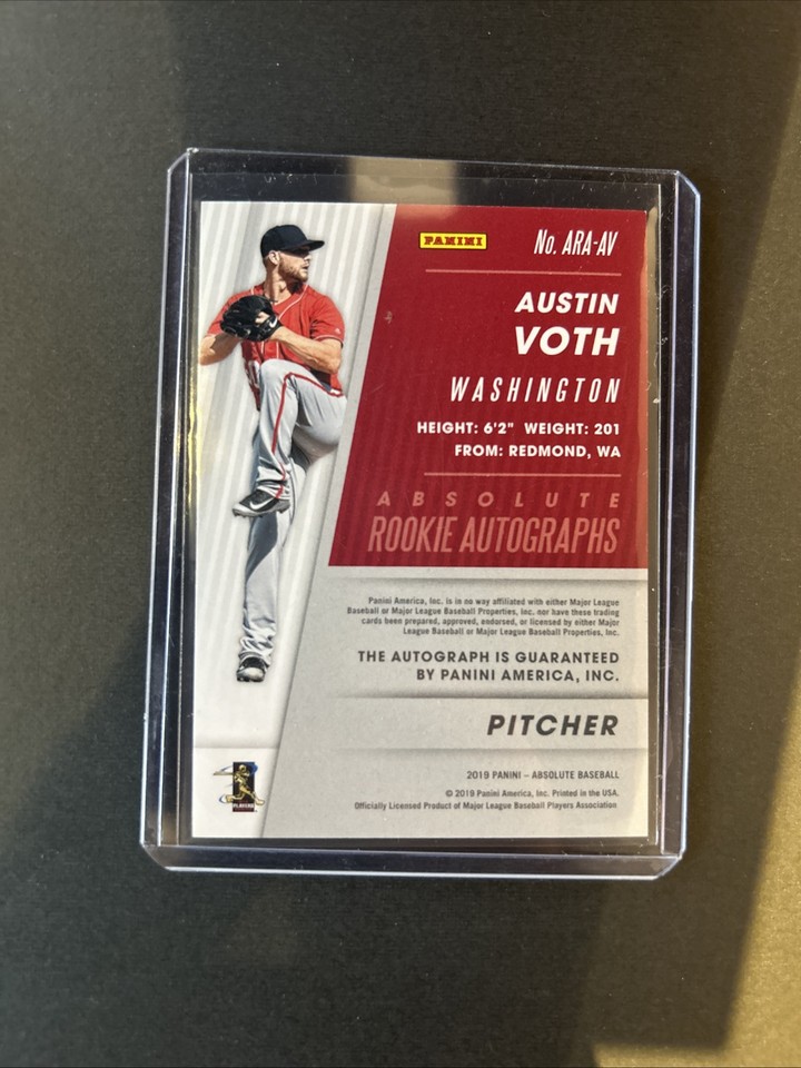 Austin Voth 2019 Panini ABSOLUTE ROOKIE AUTOGRAPHS RC No. ARA-AV | eBay