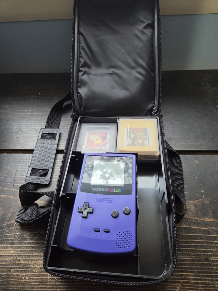 🕹️ Nintendo Game Boy Color Console Bundle – Purple | Carrying Case + 5 ...