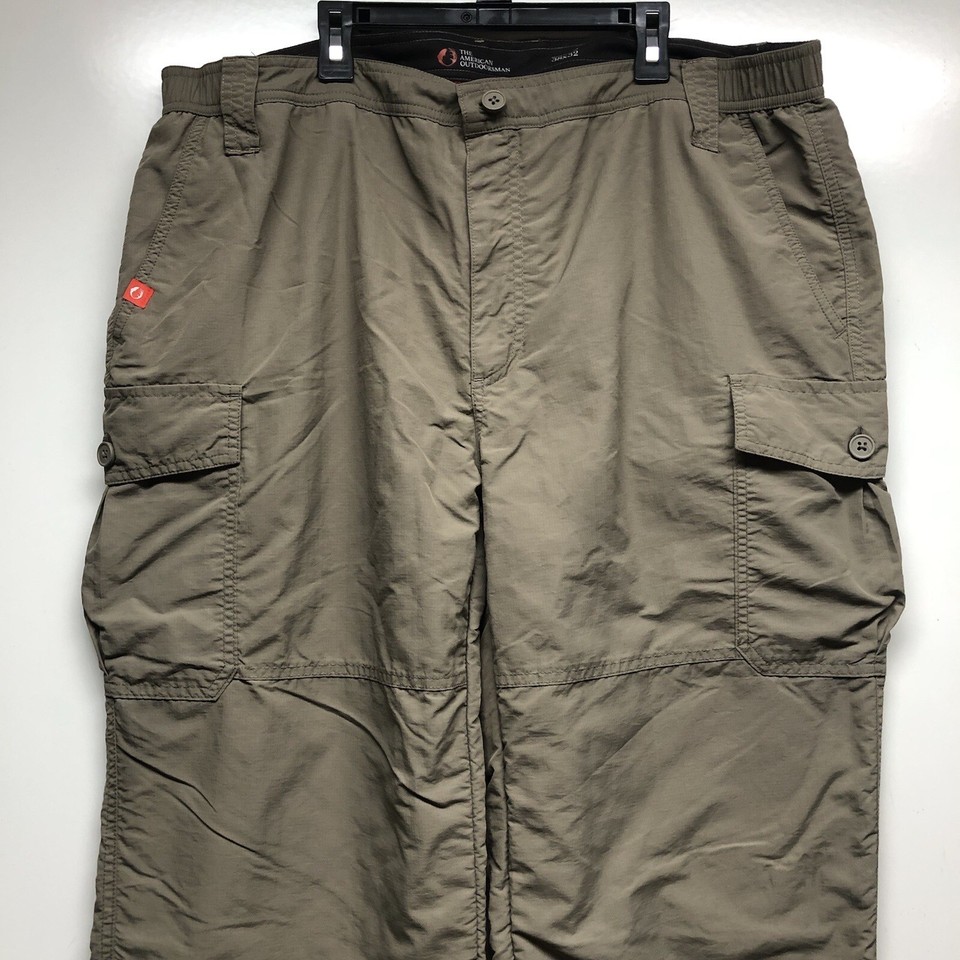 American Outdoorsman Ripstop Men Fleece Lined Cargo Pants 38x32 Hiking ...