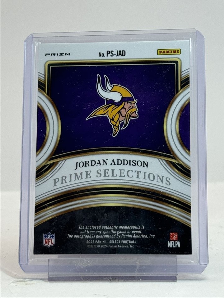 JORDAN ADDISON 2023 SELECT PRIME RPA ROOKIE PATCH TIE DYE RC AUTO /25 ...