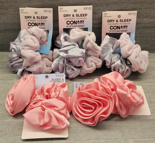 Lot of 5 Beautiful CONAIR Scrunchies Packs - Purple Tones and Pink ...