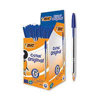 Bic Cristal Ballpoint Pen Medium Blue (Pack of 50) 837360 | eBay UK