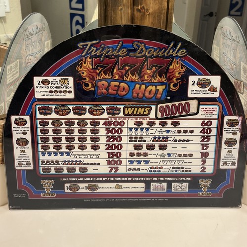 Triple Double Red Hot Slot Machine Glass Panel IGT Semi Circle ...