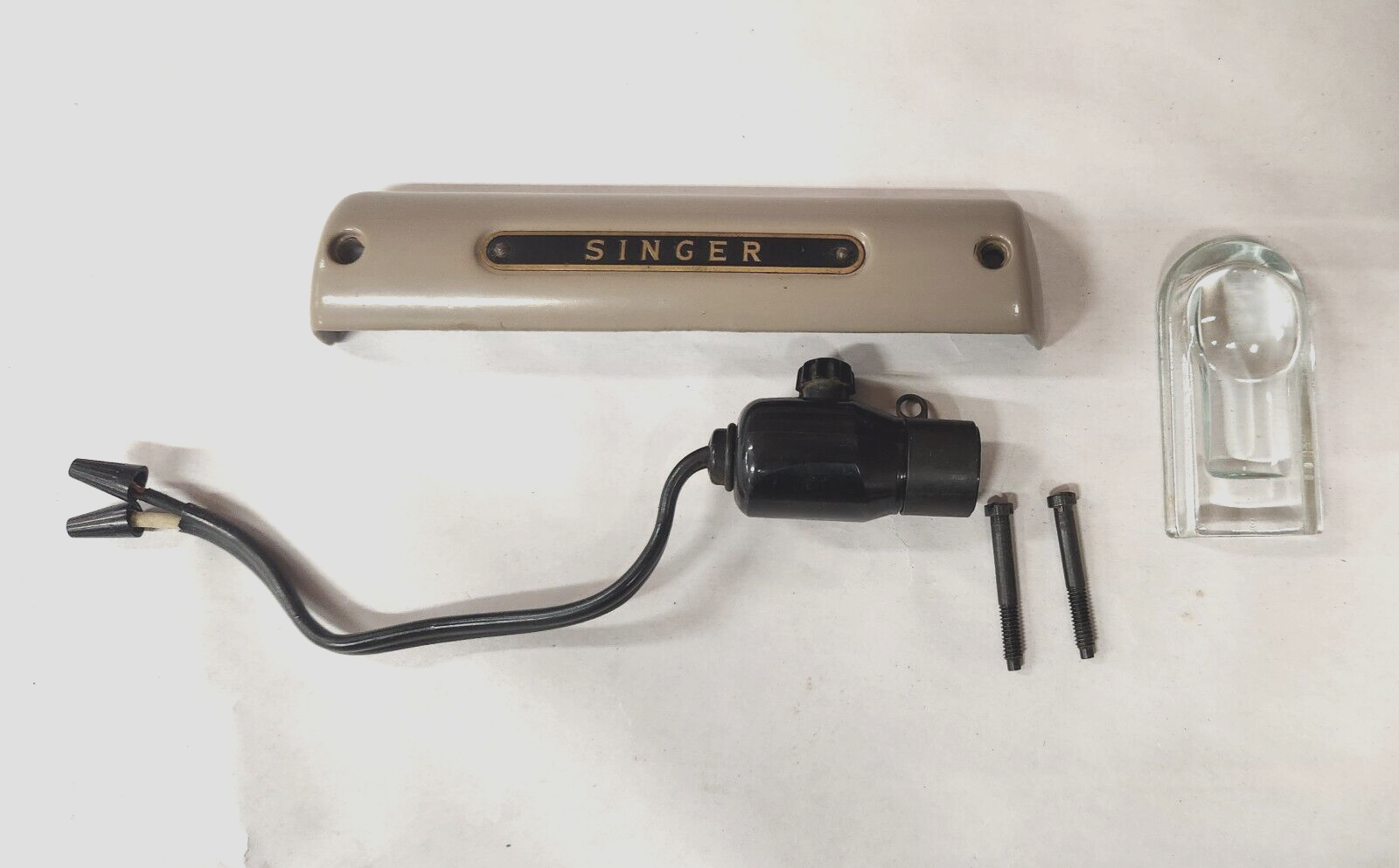 Vintage Singer 301 Sewing Machine Light Assembly wiring harness + Cover ...