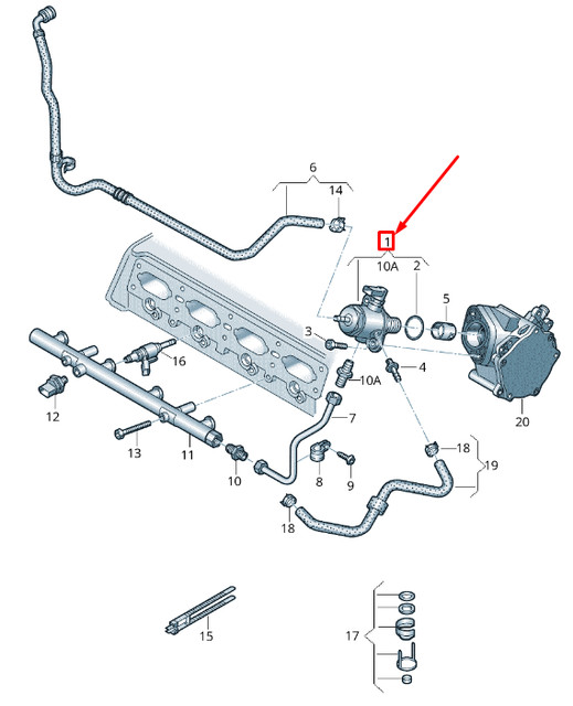 VOLKSWAGEN PASSAT B8 HIGH PRESSURE FUEL PUMP 06L127025T ORIGINAL for ...