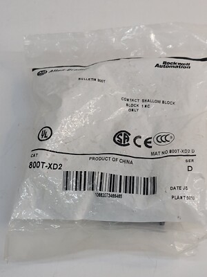 Allen Bradley Shallow Block Contact Relay Bulletin 800T-XD2 Series D ...