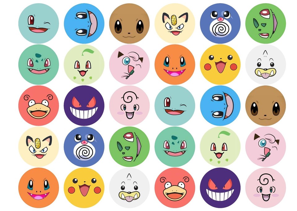 Edible Pokemon Faces cake toppers - Precut | eBay UK