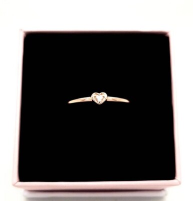 Genuine Pandora 14K Rose Gold Radiant Heart Ring 182495C01 Free ...
