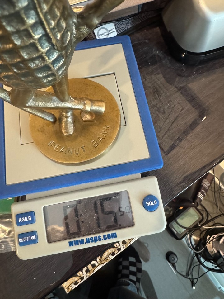 Rare Gold Color Brass Like Material Planters Mr Peanut Coin Bank ...