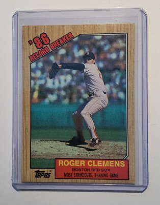 Roger Clemens 1987 record breaker 86 Topps "ERROR" card | eBay
