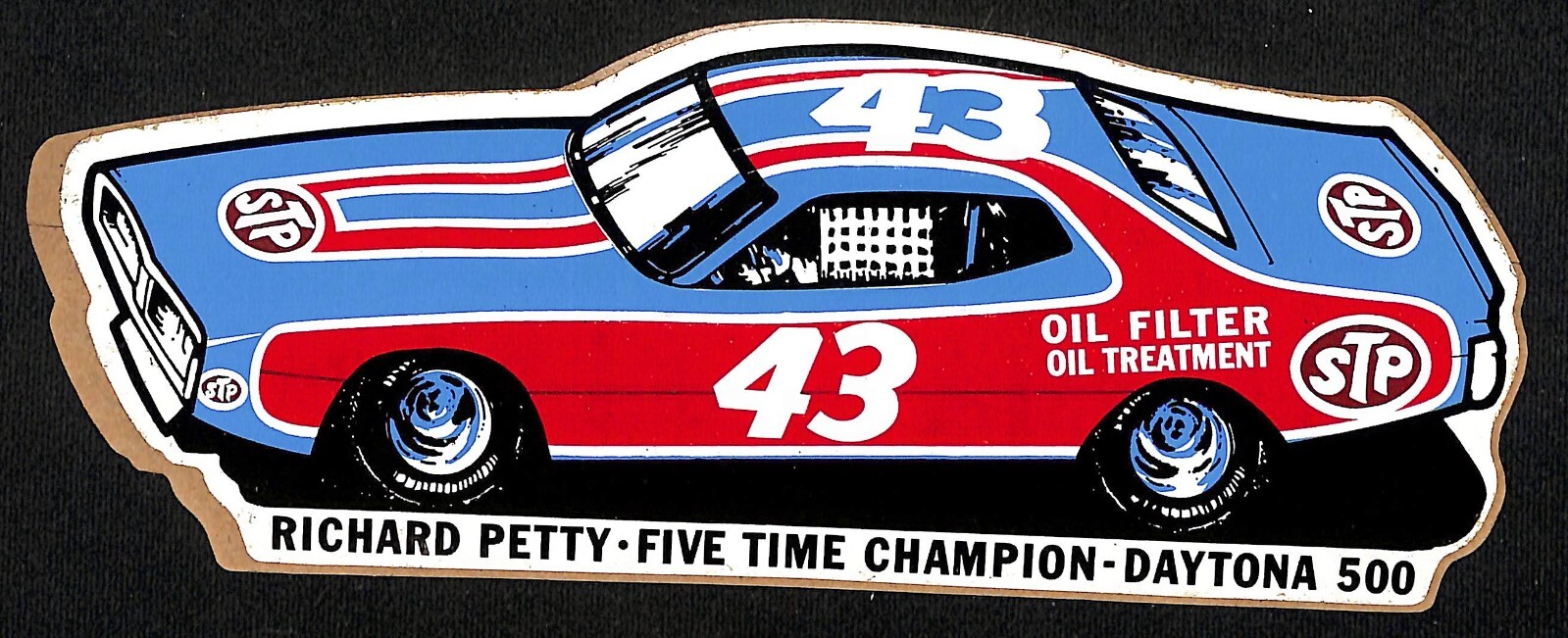 Richard Petty STP Five Time Daytona Winner Racing Sticker Die Cut c1976 ...