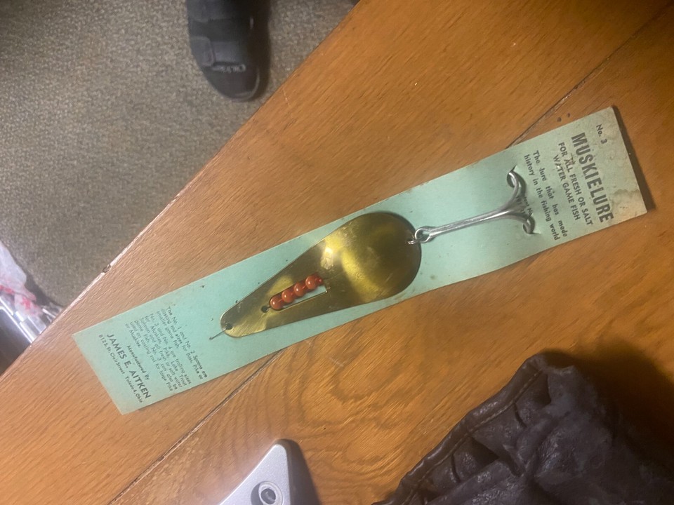 Vintage "MUSKIELURE" Large Spoon by JAMES E. AITKEN Co: 4.5" New on OEM ...