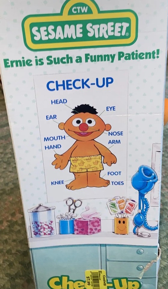 DEADSTOCK 1999 FISHER PRICE SESAME STREET CHECK UP ERNIE TOY DOLL JIM ...