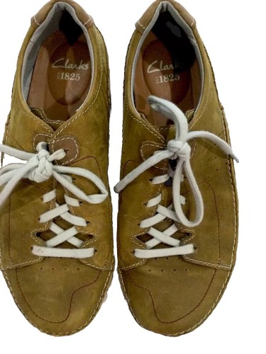 Clarks Sneakers Shoes Men's Size 8M Brown 1825 Cognac Leather Casual ...