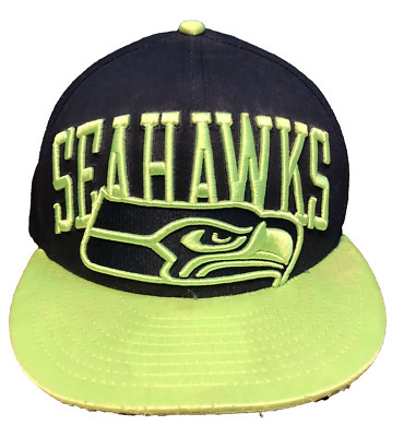 Seattle Seahawks Medium-Large New Era 9Fifty Snapback Flat Brim Cap Hat ...