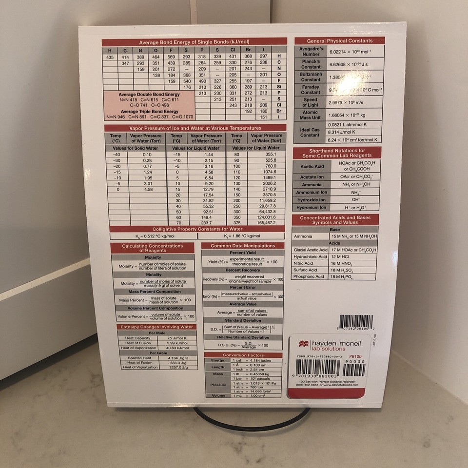 Student Lab Notebook : 100 Top Bound Duplicate Pages by Hayden-McNeil ...