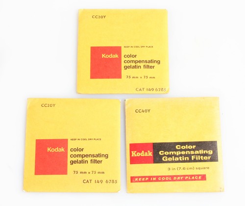 KODAK 3 WRATTEN GEL FILTERS SET OF 3 CC20Y/CC40Y | eBay