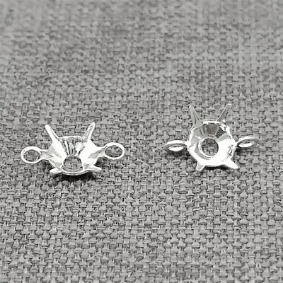 25 Sterling Silver Bezel Settings for 4mm Stone 4 Prong Claw Setting | eBay