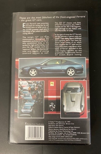 "Ferrari The Great GT Cars" VHS Tape 50th Anniversary 20 Cars Featured ...