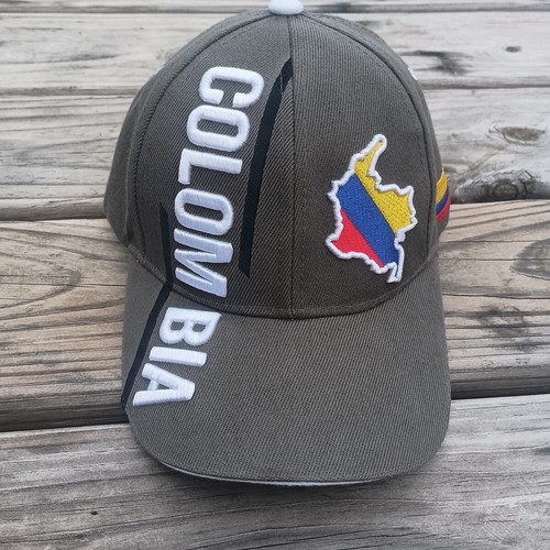 COLOMBIA Baseball Hat Olive Drab Flag Country Cap Adjustable Red Blue ...