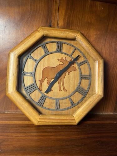 Wooden Bull Moose Clock Cabin Decor Hunting Decor Lodge Wall Clock | eBay