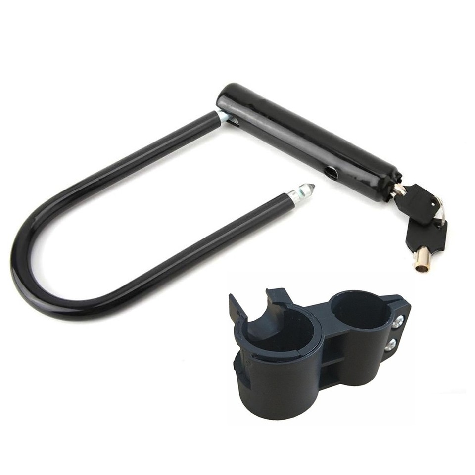 🔥U Shaped Bike Lock With Two Keys Heavy Duty Cable With Bracket Bicycle ...