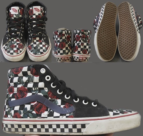 VANS High Top Roses Skater Shoes Men’s Size US 8.5 UK 7.5 EUR 41, Black ...