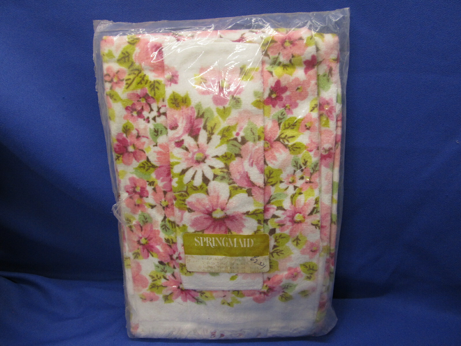 NOS Springmaid Floral Towel Set Bath Wash Cloth Hand Towels 100% Cotton ...