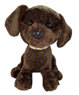 Big Dark Brown Dog Plush Stuffed Animal Seating Position 16" | eBay