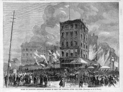 BARNUM'S AMERICAN MUSEUM FIRE, MORNING AFTER RUINS, BARNUM HISTORY, NEW ...