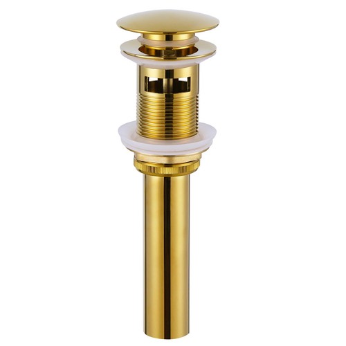 Angle Simple Bathroom Sink Drain Stopper Glossy Deep Gold Color, Brass ...