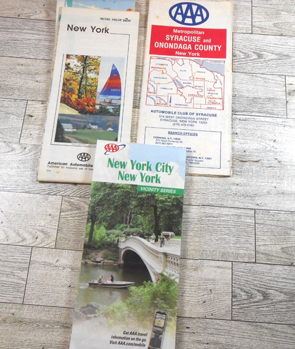 Lot of 3 Vintage New York Highway Road Travel Vacation Maps AAA | eBay