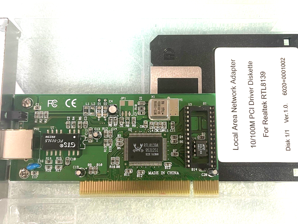 NEW ACER AOPEN AON-301B RTL8139A PCI RJ45 FAST 10/100 ETHERNET CARD RM2 ...
