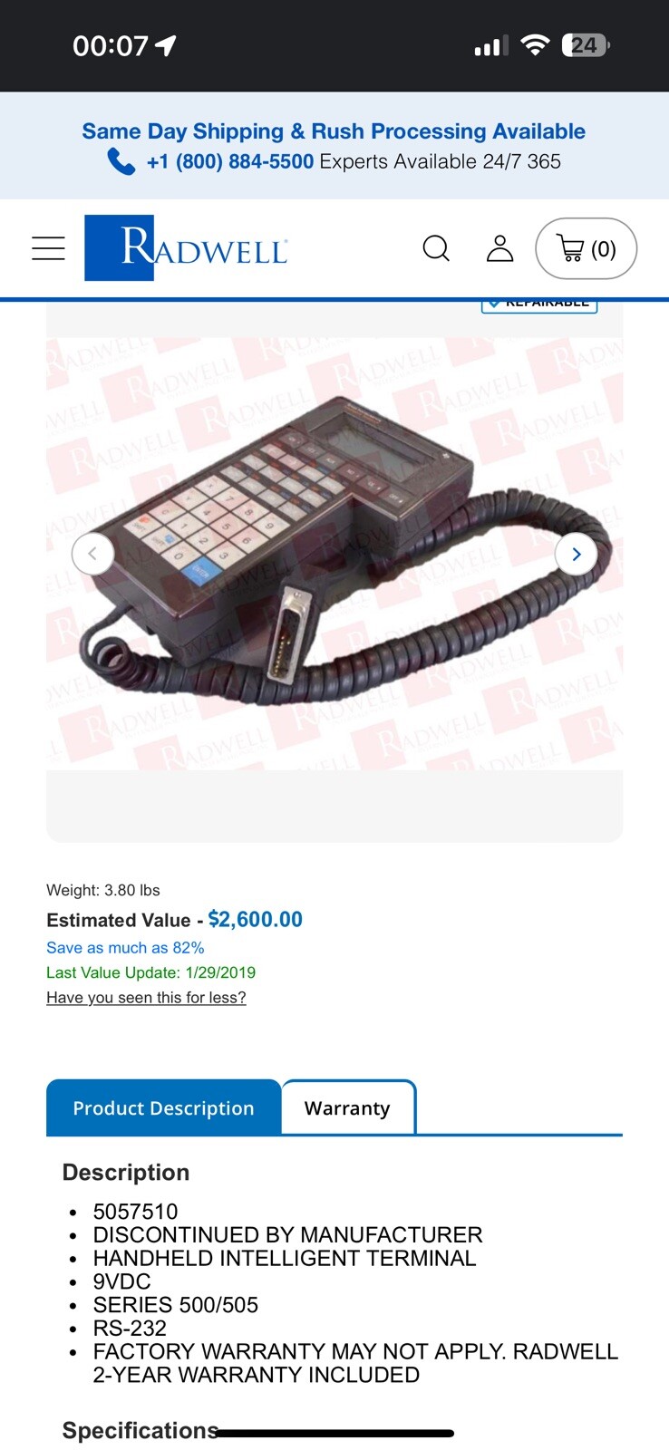 Siemens, Texas Instruments | 505-7510 | Intelligent Hand Held Terminal ...