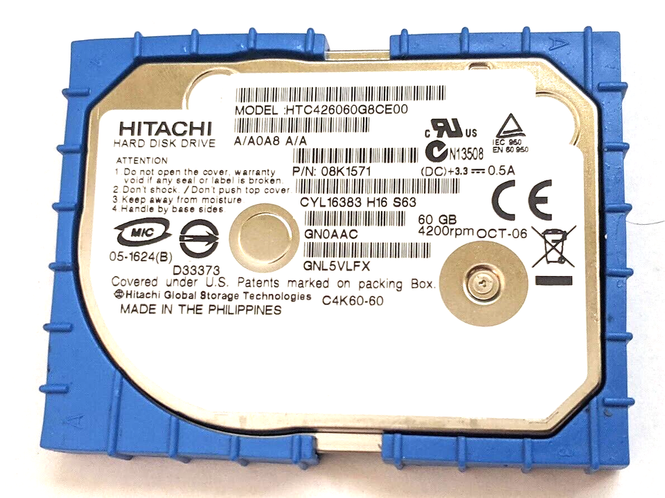 Creative Zen Vision M Hitachi 60gb ZIF Hard Drive w/New Firmware 1.21. ...