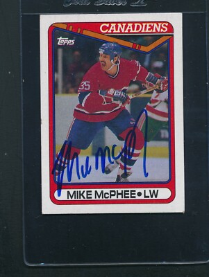 1990/91 Topps #137 Mike McPhee Canadiens Signed Auto *E8839 | eBay