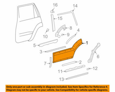 75742-60210-B1 Toyota Moulding, rear door, outside lh 7574260210B1, New ...