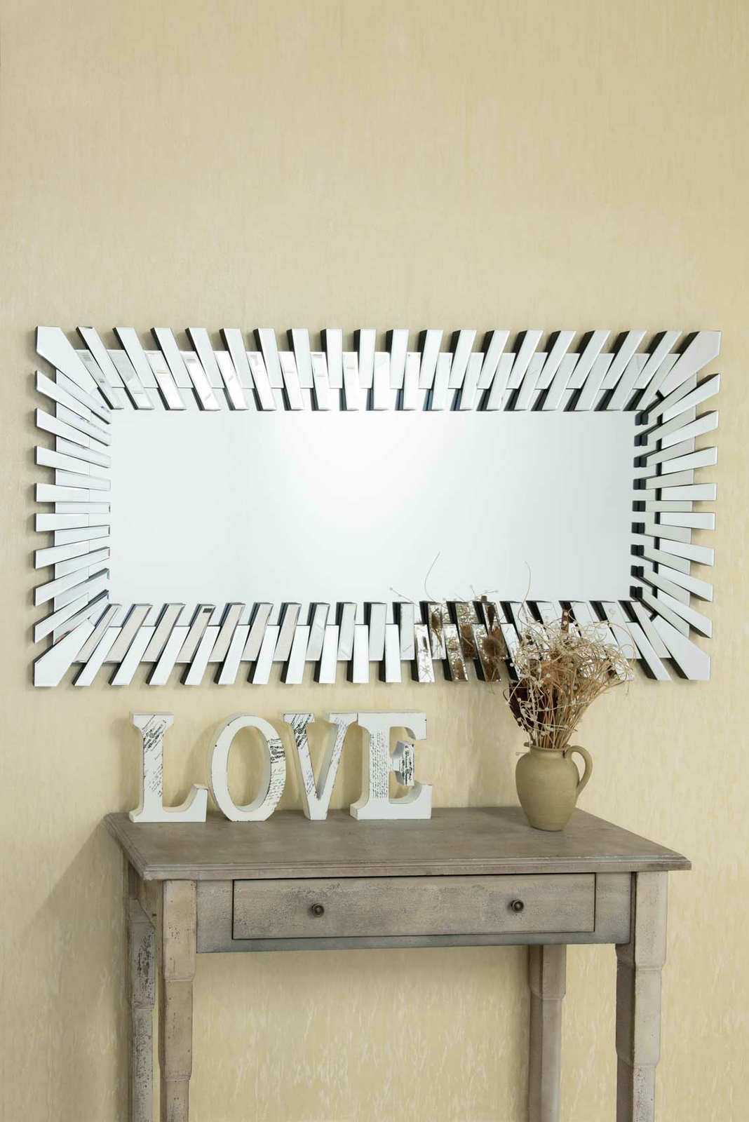 Extra Large Modern Unique 3D Sunburst All Glass Venetian Rectangular ...