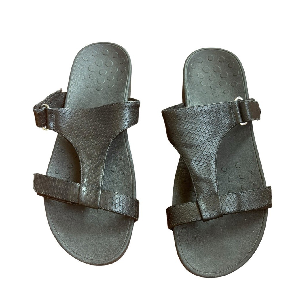 Vionic Women's Pacific Ellie Wedge Sandals Orthotic Arch Support Black ...