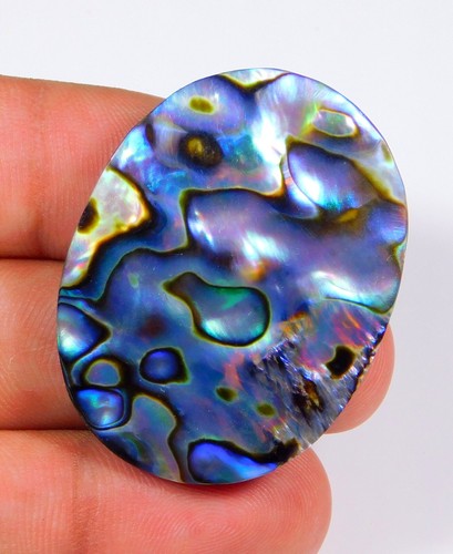 74.CT NATURAL MULTI FIRE ABALONE SHELL OVAL CABOCHON CALIBRATED ...