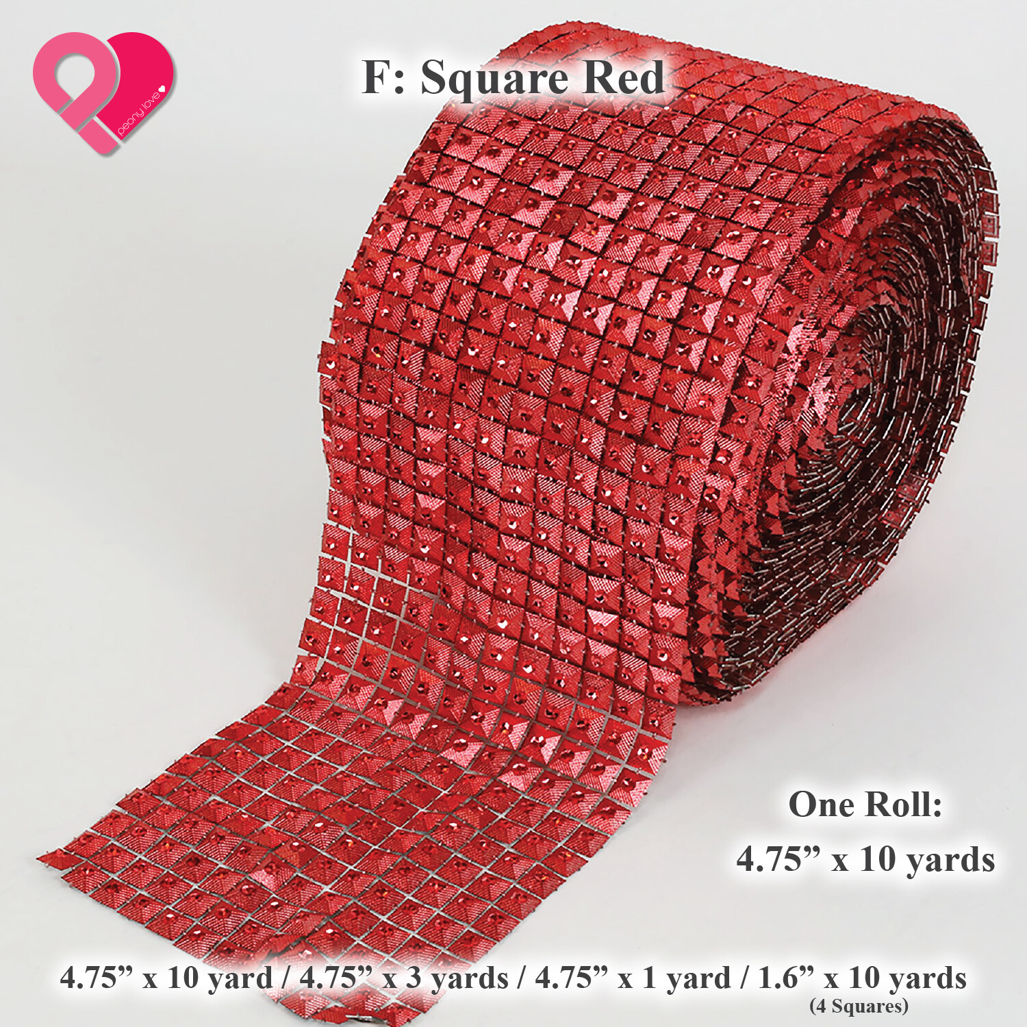 4.75" Diamond Square Pearl Flower Bead Mesh Wrap Crystal Rhinestone ...