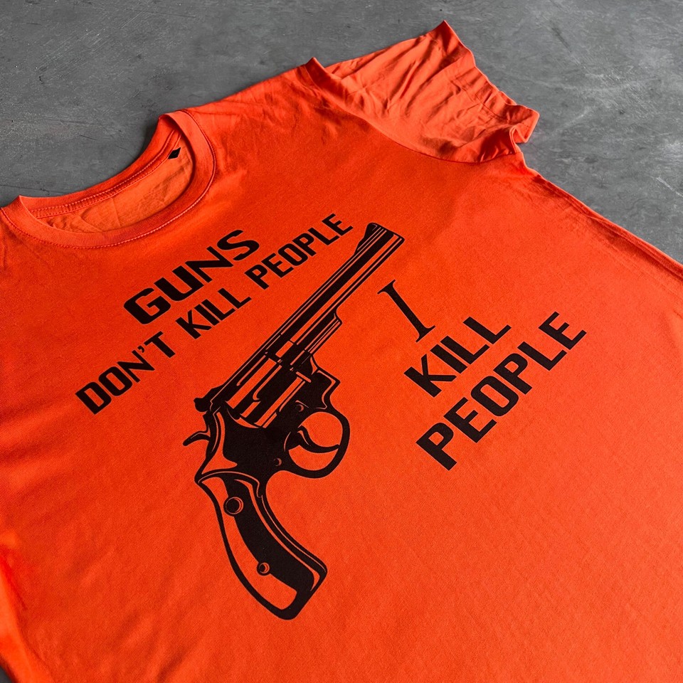 Mens Happy Gilmore Guns Don't Kill People Funny Movie T Shirt Retro ...