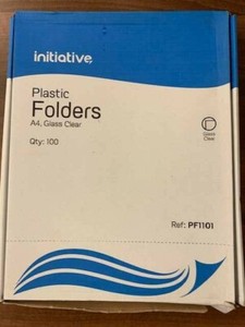 pf1101 100 x A4 GLASS Clear Plastic Folders Pockets Wallets Top Side ...