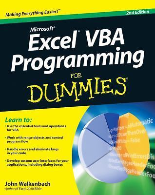 Excel VBA Programming For Dummies by Walkenbach, John, Good Book ...