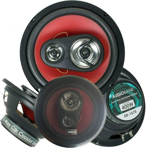 2X Audiobank 6.5" 400 Watts Max Power 4-Way Red Car Audio Stereo ...